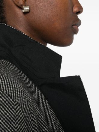 Emporio Armani Herringbone Cotton Blazer - Charcoal