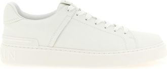 Balmain Wei&szlig;e Kalbsleder Low-Top Sneakers