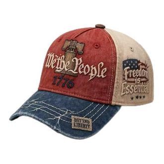 Generic We The People 1776 Casquette de baseball vintage 250e anniversaire - Chapeau Freedom brod&eacute; en denim vieilli pour homme et femme (color&eacute;)