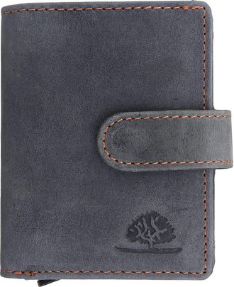 Greenburry Geldbörse Vintage original RFID card slider coin steelblue/orange