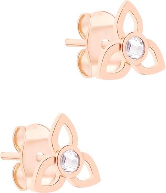 Tamaris Ohrring - Ohrstecker aus Edelstahl im Bl&uuml;tendesign mit Zirkoniastein - IP Ros&eacute;gold - 0,8 cm - wasserfest & hautfreundlich