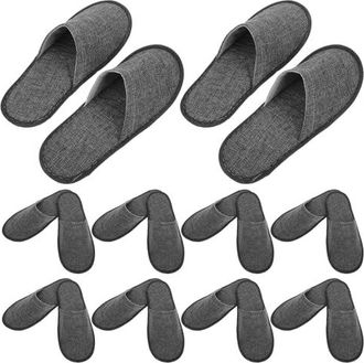 Garneck Pantoufles Pliables En Coton Et Lin, Lot De 20 Semelle Ext&eacute;rieure Antid&eacute;rapante Pour Maison Et S&eacute;jour H&ocirc;telier