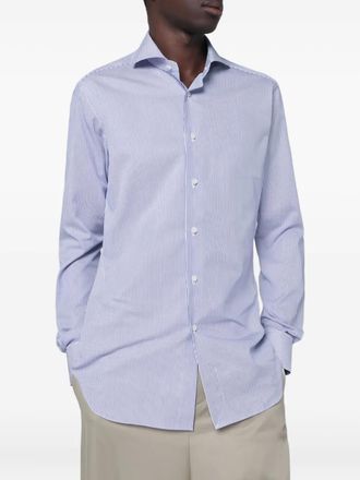 Xacus chemise ray&eacute;e &agrave; manches longues - Bleu