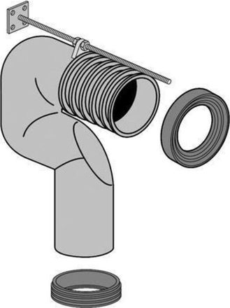 Villeroy & Boch Villeroy&boch - Vario-Abflussbogen 87010000 160-250 mm, Abgang senkrecht, 150-220mm