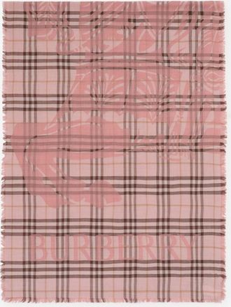 Burberry &Eacute;charpe large en laine et soie Check EKD