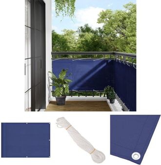 vidaXL The Living Store Balkon-Sichtschutz Blau 75x1000 cm 100 % Polyester-Oxford - Sonnenschirme & Sonnenschutze