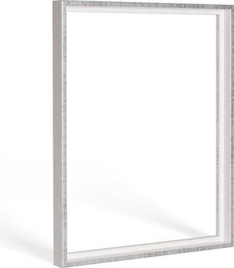 Bildershop-24 Schattenfugenrahmen mit Schattenfuge Lemgo Rahmen für Keilrahmenbilder und Leinwände 100 X 150cm Weiß Grau Antik