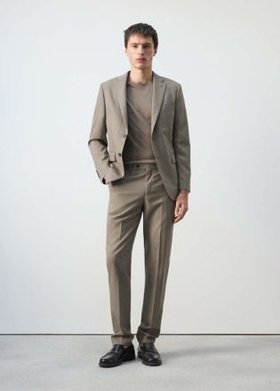 Mango Pantalon costume Tur&iacute;n 100 % laine marron moyen - Homme - 38 - MANGO MAN