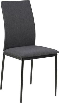 AC Design Furniture Devin Esszimmerstühle 4er Set, H: 92 x B: 43,5 x T: 53 cm, Grau/Schwarz, Stoff/Metall
