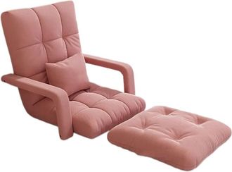Generic Verstellbarer faltbarer Bodenstuhl - 6-fach faule Sofa Sessel für Erwachsene Bequemer Gaming Stuhl mit Armen Indoor Chaiselongue für Wohnzimmer (Rosa)