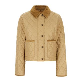 Burberry Femme, Vestes, Beige, Taille: 38 FR Veste matelass&eacute;e courte