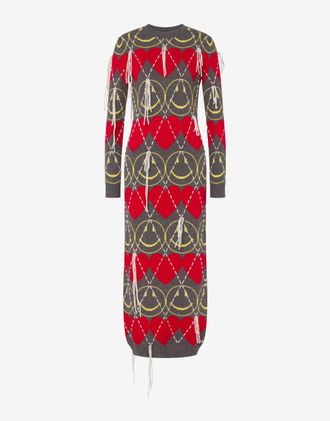 Moschino Robe en laine Smiley - Gris