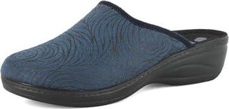 Inblu | Chaussons dhiver pour femme avec broderie &agrave; fleurs stylis&eacute;e, bleu, 36 EU