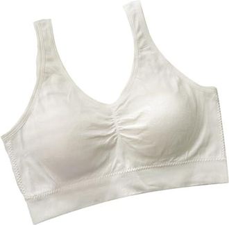 Generic Lot de 2 soutiens-gorge Raus Land en latex avec bonnets fixes de grande taille, doux et doux pour la peau, confortables pour le corps., Blanc., A