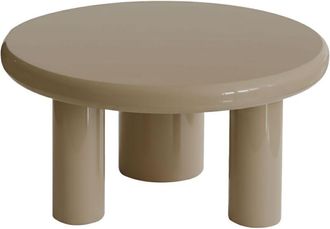 Oviala Table basse ronde 70 cm en MDF effet laqu&eacute; taupe