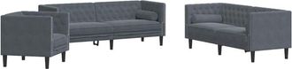vidaXL Sofa Set Dunkelgrau Samt vidaXL