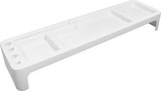 Pretyzoom Multifunktionales Keyboard Regal Wei&szlig; Abs Material Platzsparendes Desktop Organizer f&uuml;r Zuhause B&uuml;ro mit Vielen F&auml;chern zur Ablage von Handy Stiften N