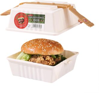 Generic Hamburger-Box - wiederverwendbare Burger-Box | Mehrzweck-Snack-Sandwichbox | Tragbare Lebensmittelbehälter mit Deckel | Hamburger-Lunchbox | wiederver