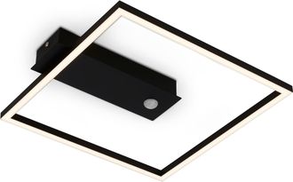 Briloner LED Deckenlampe Frame, LED Deckenleuchte mit warmwei&szlig;er Lichtfarbe, Lampe mit Sensor, Wohnzimmerlampe, Schlafzimmerlampe, 320x300x50 mm (LxBxH), Schwa