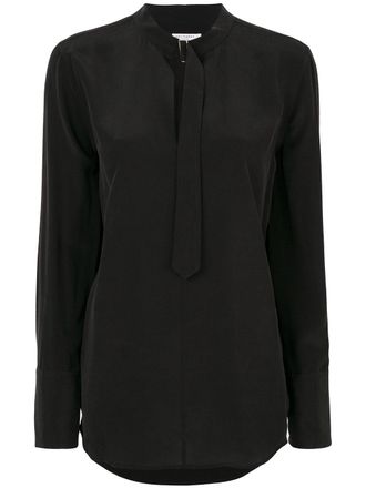 Equipment Seidenbluse mit Schl&uuml;ssellochausschnitt - Schwarz