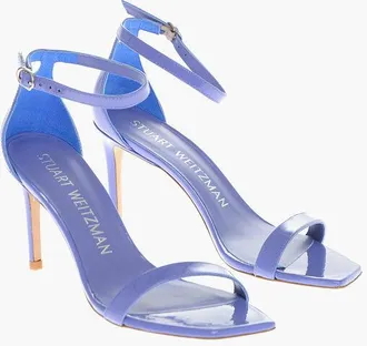 Stuart Weitzman Patent Leather NUNAKED Sandals with Ankle Strap 9cm size 36,5