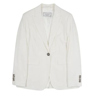 PESERICO Femme, Vestes, Blanc, Taille: 44 FR Blazer &agrave; un bouton