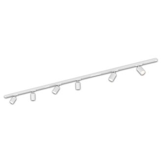 Briloner Schienensystem Rail Komplettset, 6x GU10 Spots schwenkbar, Einspeisung, Lichtschienensystem Decke, Strahler Schiene, Deckenlampe, Deckenleuchte, Spotl