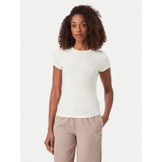 Guess T-Shirt V6YI24 K4787 Creme Slim Fit