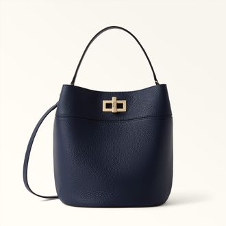 Furla Amelia Beuteltasche M Ink Blue Blau Genarbtes Kalbsleder Damen