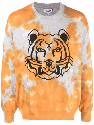 Kenzo Sweatshirt mit Tiger-Print - Orange
