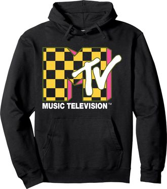 Giesswein Klassisches MTV-Logo, kariert, Gelb und Rosa Pullover Hoodie
