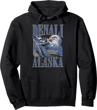 Trendy Apparel Denali Alaska Epic Bald Eagle Mountain Side Pullover Hoodie