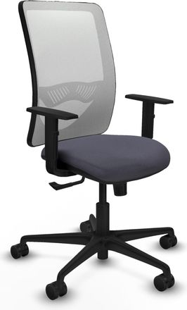 Piqueras y Crespo B&uuml;rostuhl, ideal zum Arbeiten mit 1D-Armen, h&ouml;henverstellbare Lendenwirbelst&uuml;tze, ausgestattet mit 3 Positionen und Schneideschaum, Wei&szlig;/Dunkelgrau