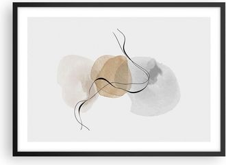 Arttor Wandposter 70x50cm Poster Schwarzrahmen Abstrakt minimalistisch Aquarell K&uuml;che Wanddeko Bild Wand Kunstdruck Deko Wandbilder Dekoration Wohnzimmer Sch