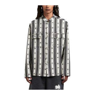 Palm Angels Homme, Chemises, Multicolore, Taille: M Chemise Boutonn&eacute;e &agrave; Rayures avec Logo