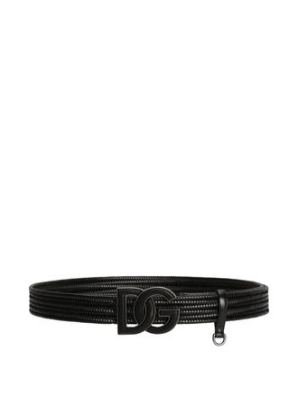 Dolce & Gabbana DG-plaque woven belt - Noir