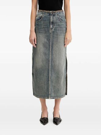 Miss Sixty side slit denim skirt - Blau
