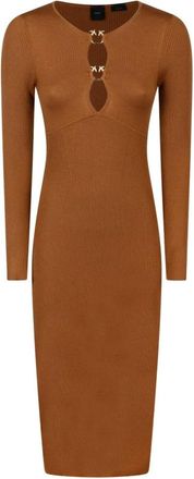 Pinko Pinko, Femme, Robes, Brun, Taille: 36 FR Midi Sheath Dress