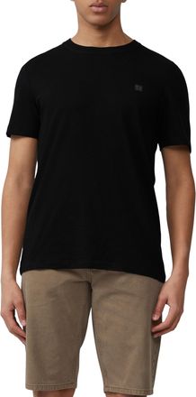 s.Oliver T-Shirt mit Flammgarnstruktur und Logo-Print