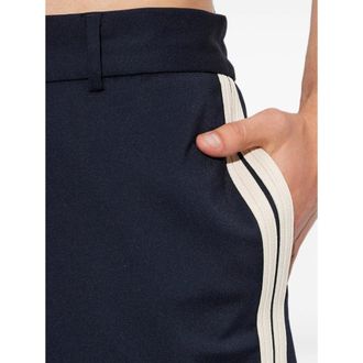 Moncler Cotton-Blend Stretch Trousers - Blue