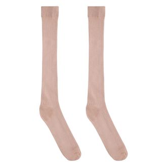 Red Valentino Seidensocken mit Rippenb&uuml;ndchen - - Underwear - Damen - Rosa - S/M