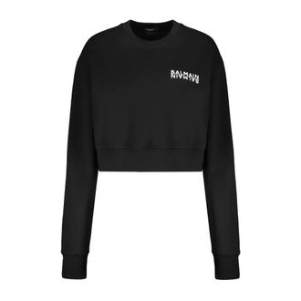 Balmain Cropped Logo Sweatshirt - - Sweatshirts & Hoodies - Damen - Schwarzk - XS
