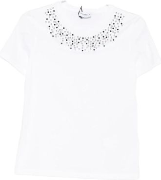 Marella Femme, Tops, Blanc, Taille: 40 FR Mlssaio Bejewelled-detail T-shirt