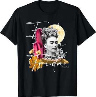 Frida Kahlo T-Shirt, Schwarz, S, Damen, Unisex Kinder, Kurzarm, Klassisch, Kunst, Einfarbig, Crew-Ausschnitt, Klein, Regul&auml;r