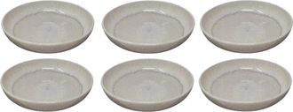 Villeroy & Boch like. by Perlemor Sand Pastaschale 6er Set, 22 cm, Suppenschalen im Pottery Look mit Effektglasur, Premium Porzellan