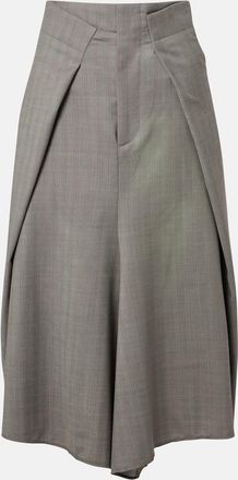 Victoria Beckham Jupe midi asym&eacute;trique en laine vierge