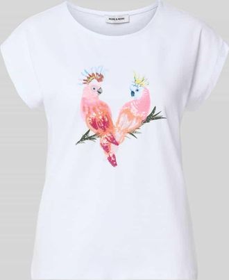 More & More T-Shirt mit Motiv-Print und Pailletten