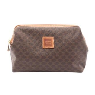 Celine Pochette Pre-owned Macadam en PVC - Femme - Pre-owned - Brun - Taille: ONE Size