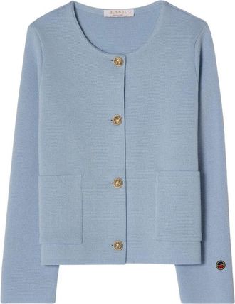 Busnel Femme, Pulls, Bleu, Taille: 40 FR Macey Knitted Wool Jacket