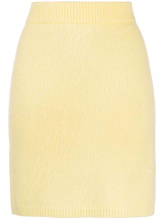 Cashmere in Love minijupe Ula en maille fine - Jaune